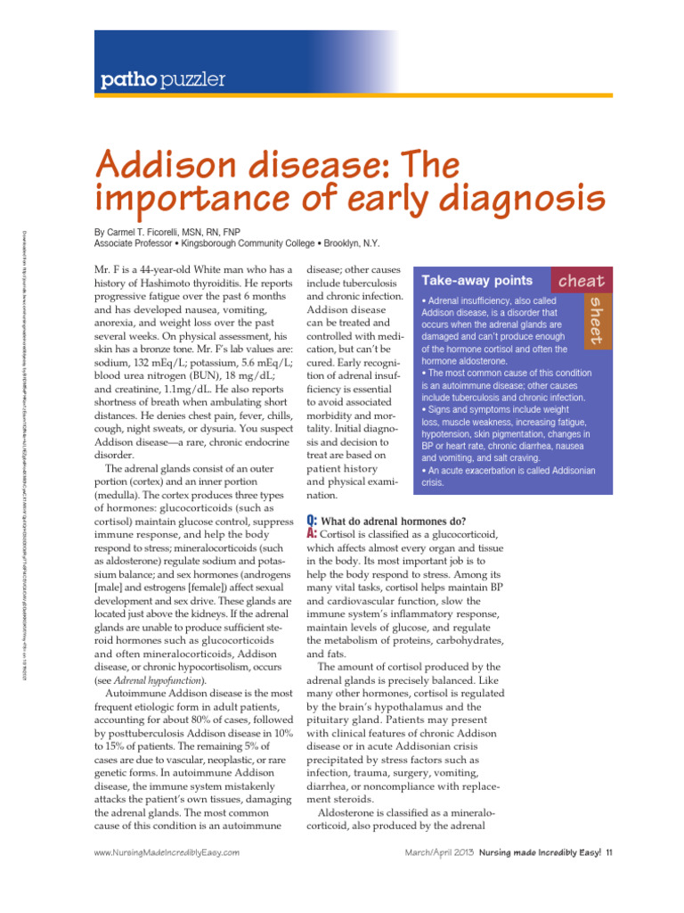 Addison Disease The Importance of Early Diagnosis.5 | PDF | Adrenal ...