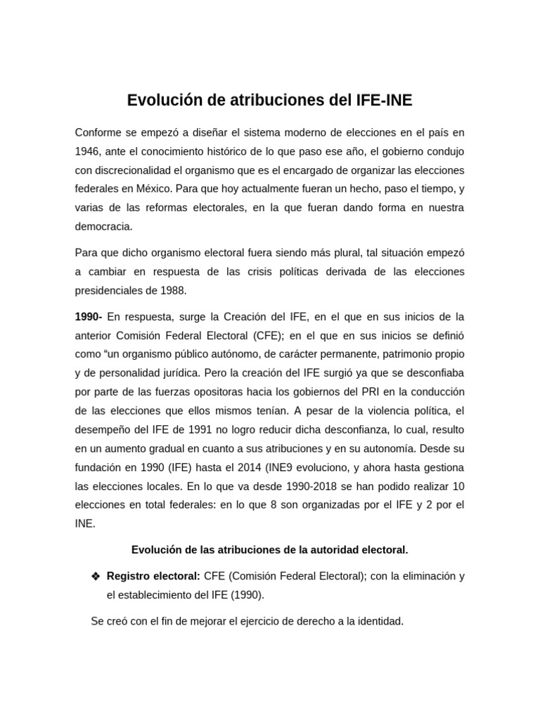 Evolución del IFE-INE en México | PDF | Democracia | Ideologías políticas