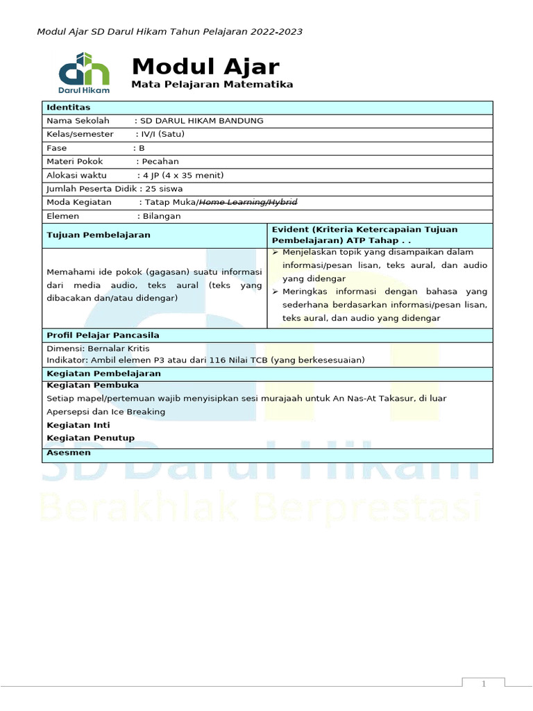 Modul Ajar ICT Kelas 2 | PDF