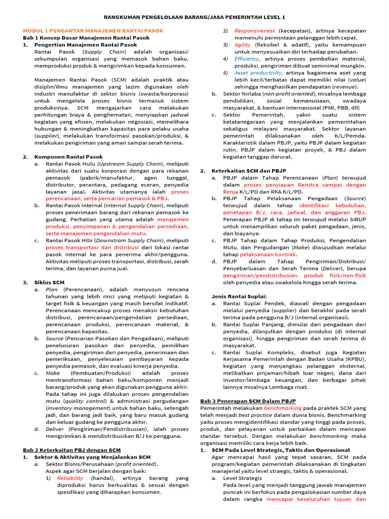 Rangkuman PBJ Level 1 PDF Print | PDF