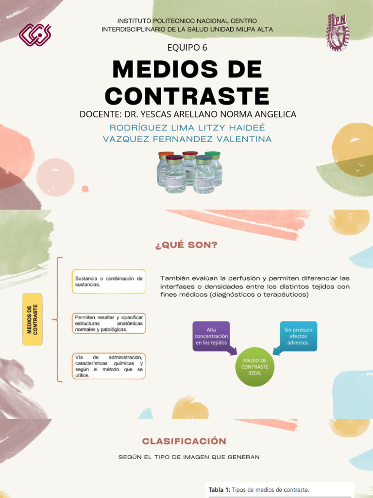 Medios de Contraste | PDF | Tomografía de emisión de positrones ...