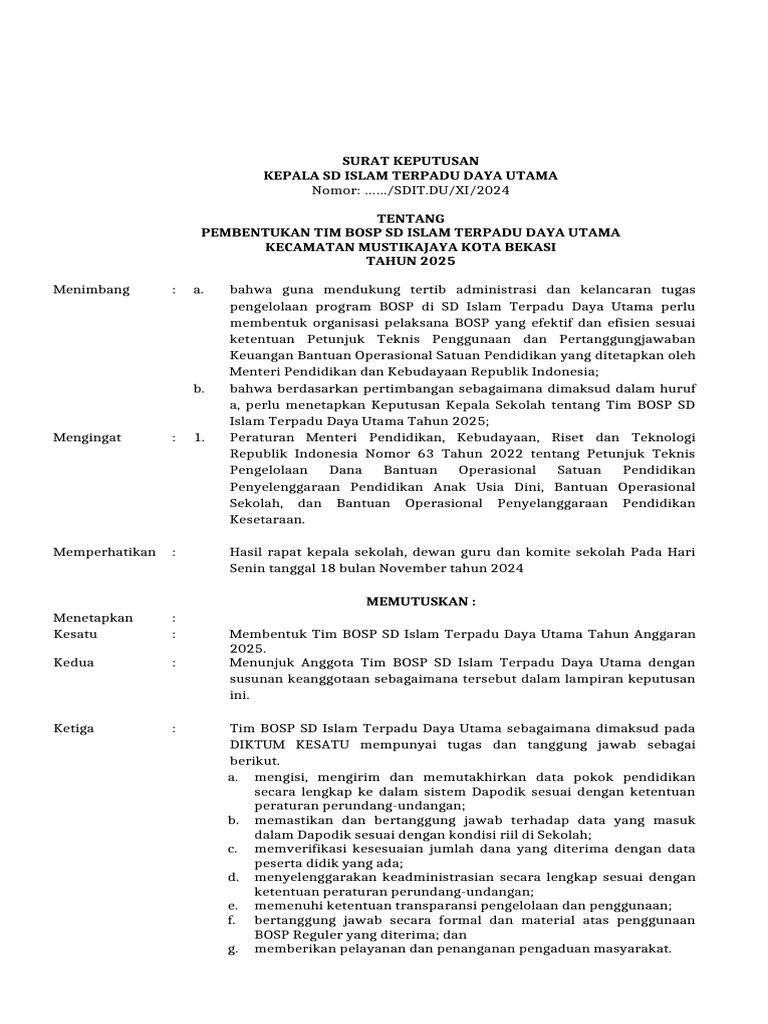 SK Tim Bosp 2025 | PDF