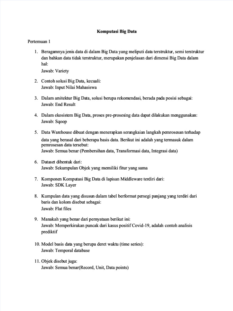 Kuis Pertemuan 1_Komputasi Big Data_4-FTSP | PDF