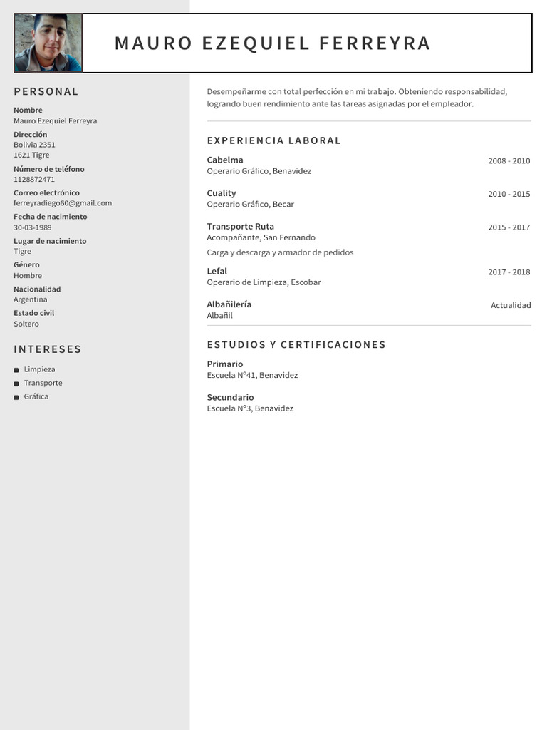 CV Mauro Ferreyra #2 | PDF