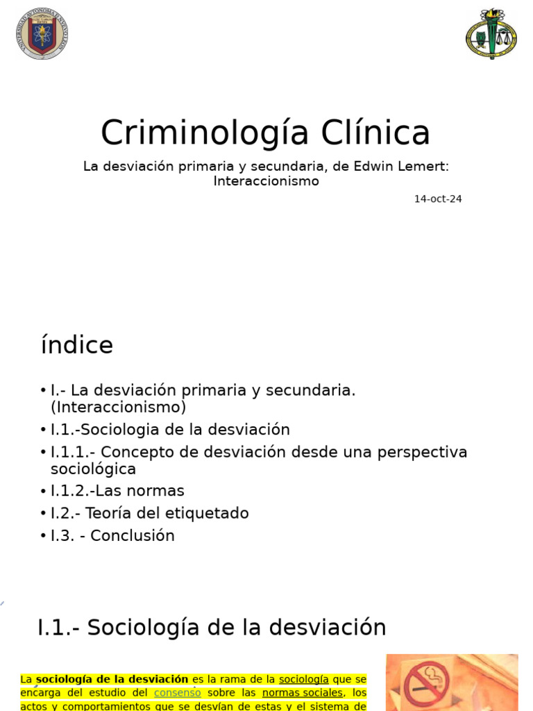 Desviación Primaria y Secundaria en Lemert | PDF | Desviación ...