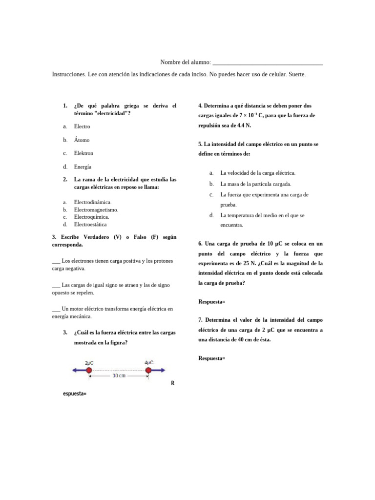 Examen Fisica 2do Parcial 2025 | PDF | Electricidad | Carga eléctrica