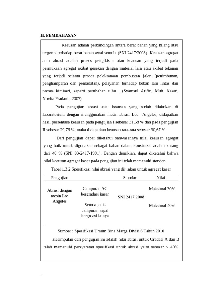 Keausan Agregat Kasar Sesuai SNI 2417:2008 | PDF