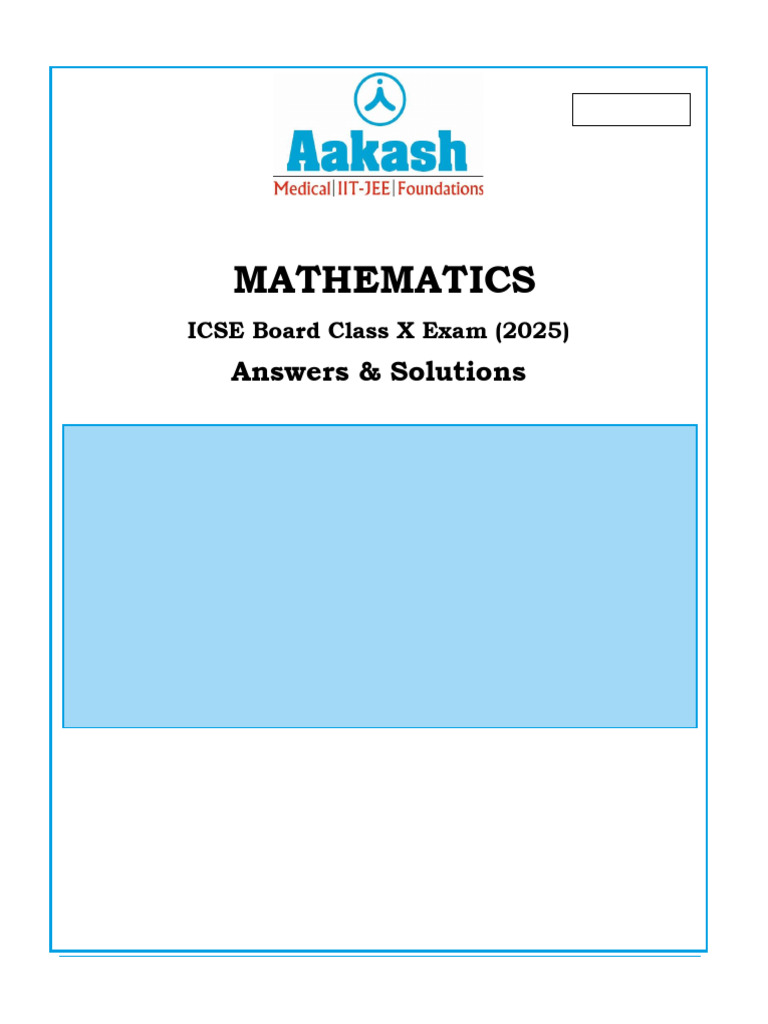 Ans and Sol Mathematics 04-03-2025 ICSE X | PDF | Elementary Geometry ...