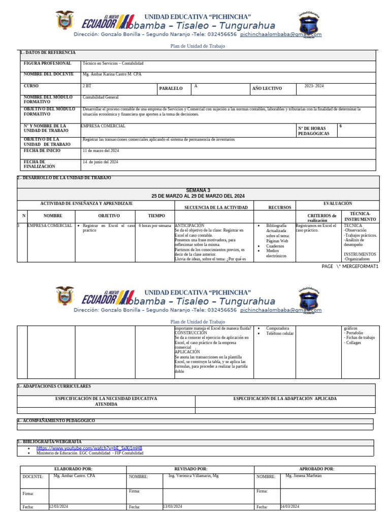 PUD CONTABILIDAD 2BT, 3ras IIIT | PDF | Contabilidad | Aprendizaje