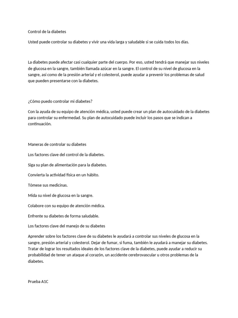 Control de La Diabetes D-WPS Office | PDF | Diabetes | Insulina
