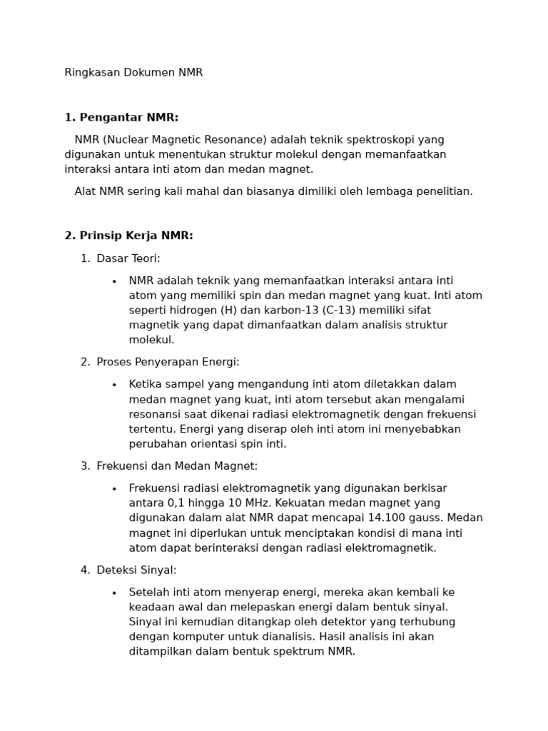 Ringkasan Dokumen NMR | PDF