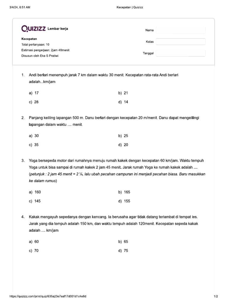 Latihan Soal Kls 7 | PDF