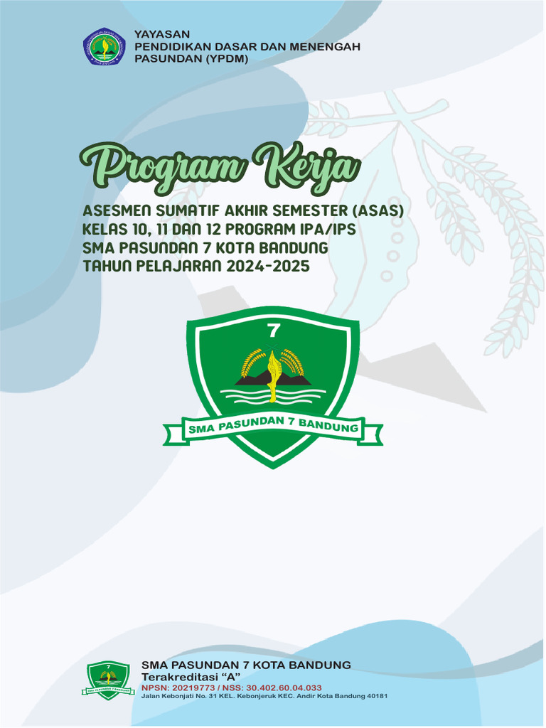 Program Kerja ASAS 2024-2025 | PDF