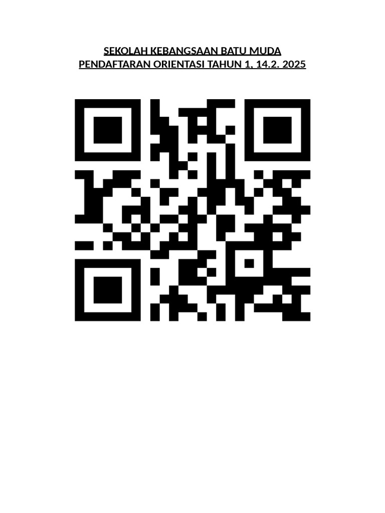 QR Pendaftaran Tahun 1 | PDF