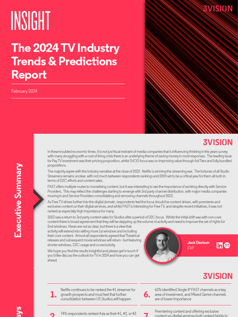 2024 TV Industry Trends Report Insights | PDF | Cost Of Living | Video ...
