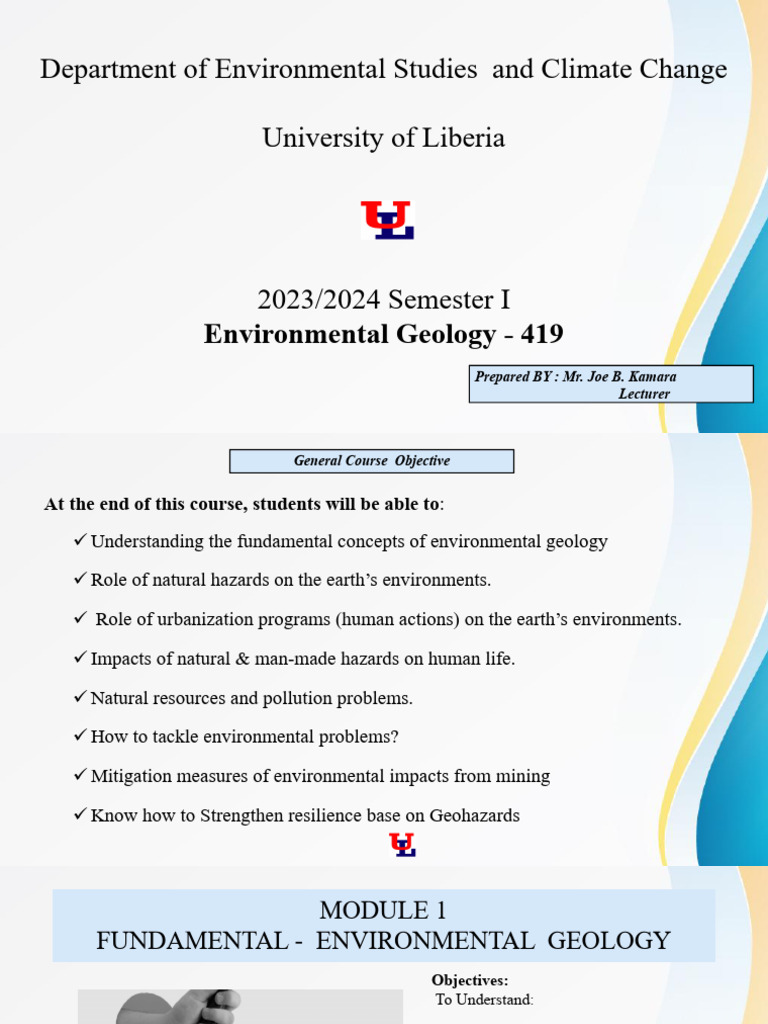 Environmental Geology Course Overview | PDF | Volcano | Coast