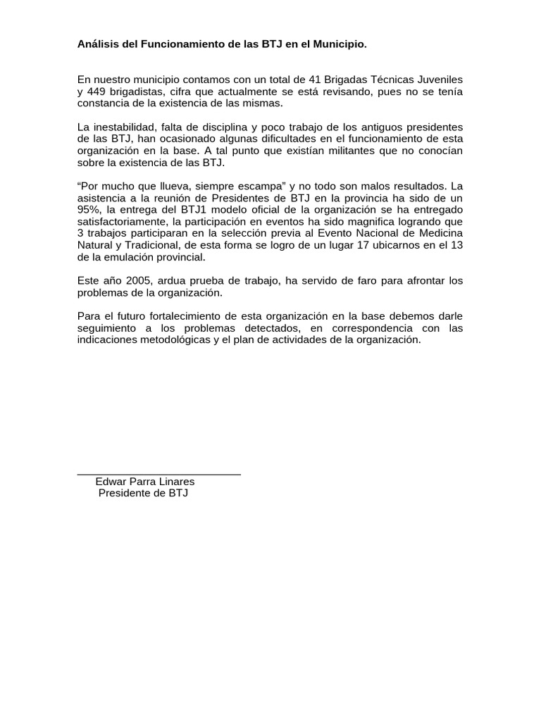 Análisis del Funcionamiento de las BTJ en el Municipio | PDF