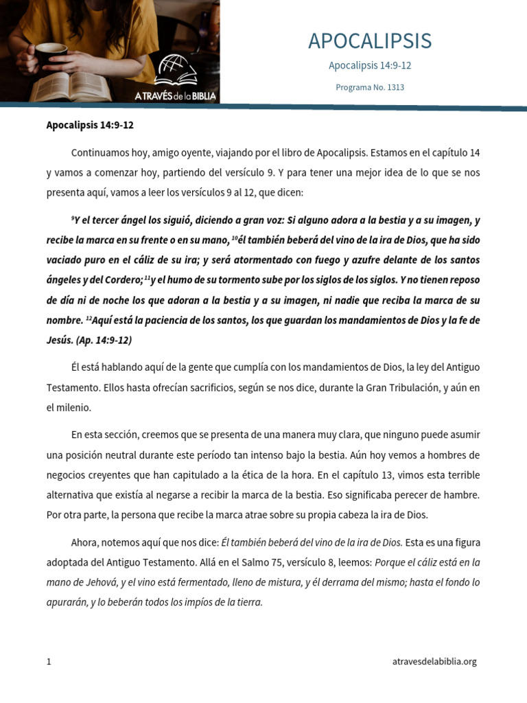 Apocalipsis 14:9-12 y la Ira de Dios | PDF | Cristo (título) | Libro de ...