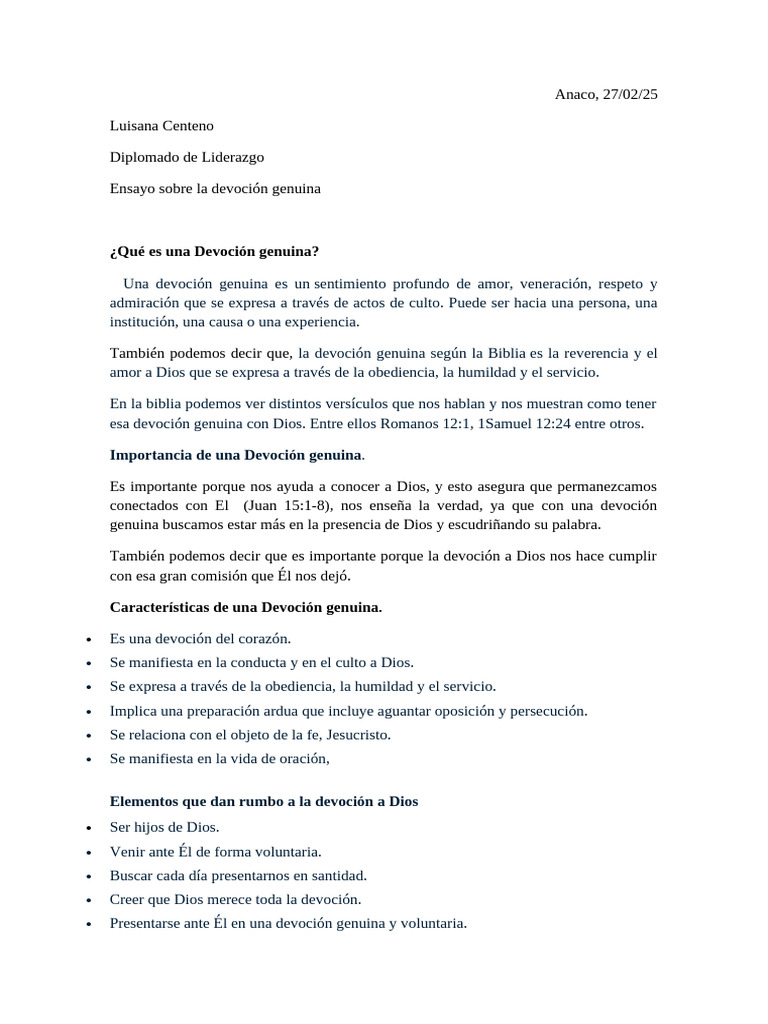 Devoción Genuina: Significado y Claves | PDF
