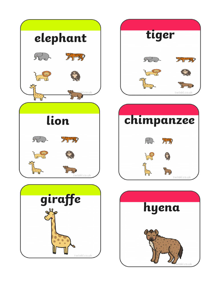 Activity - Animal Syllable Sorting Word Cards | PDF