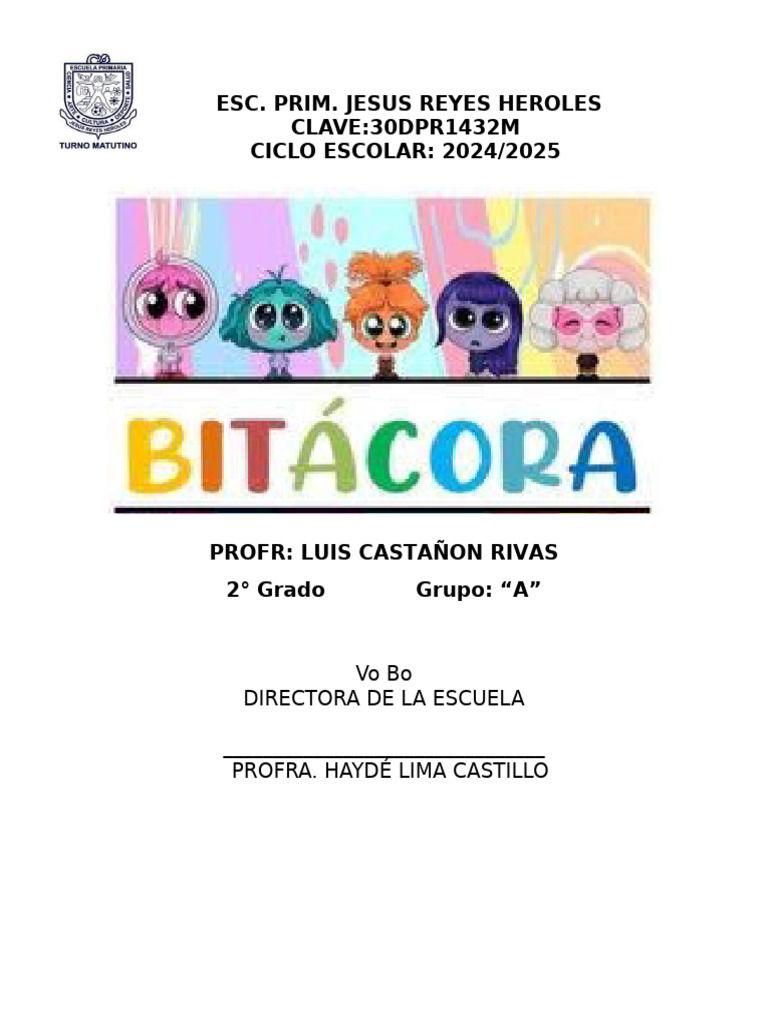 Portada Bitacora | PDF