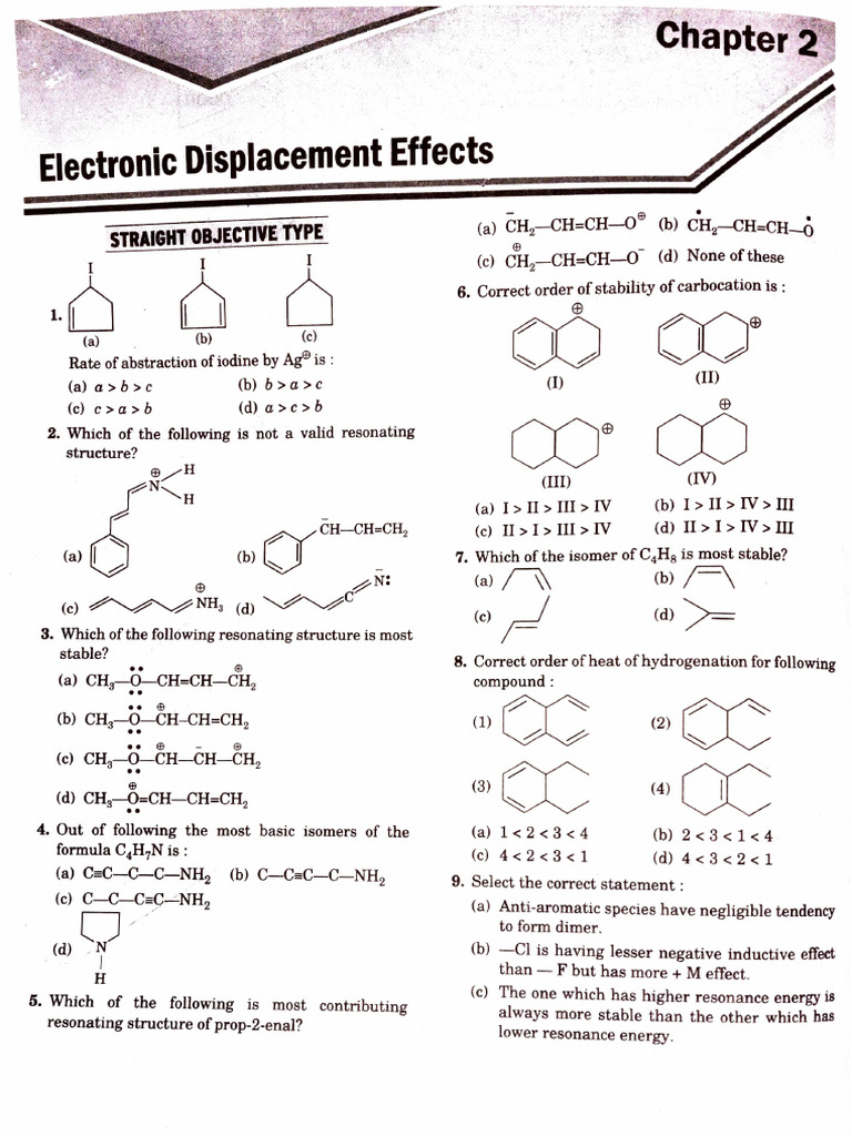 Electronic Displacement Effects - Question Bank | PDF