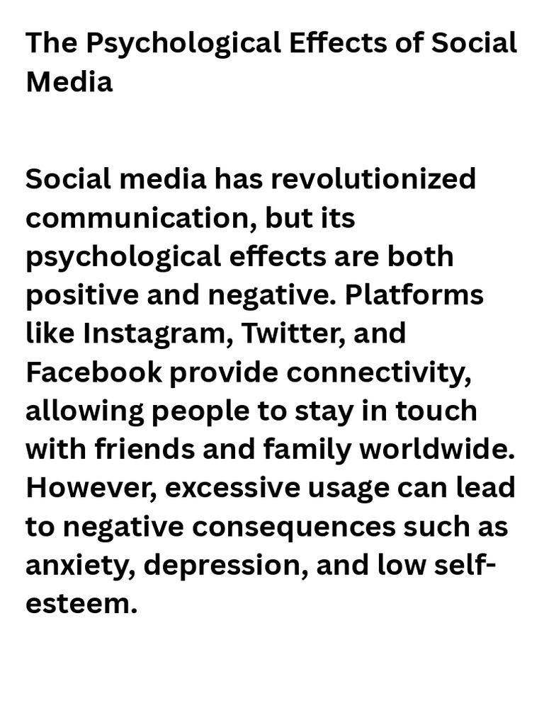 The Psychological Effects of Social Media_20250314_083333_0000 | PDF