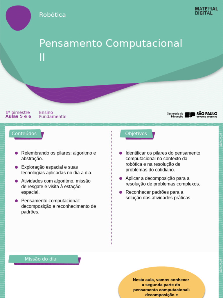 Aula 3 - Aulas 05 e 06 - Pensamento Computacional II (v6) | PDF | Pensamento | Cães
