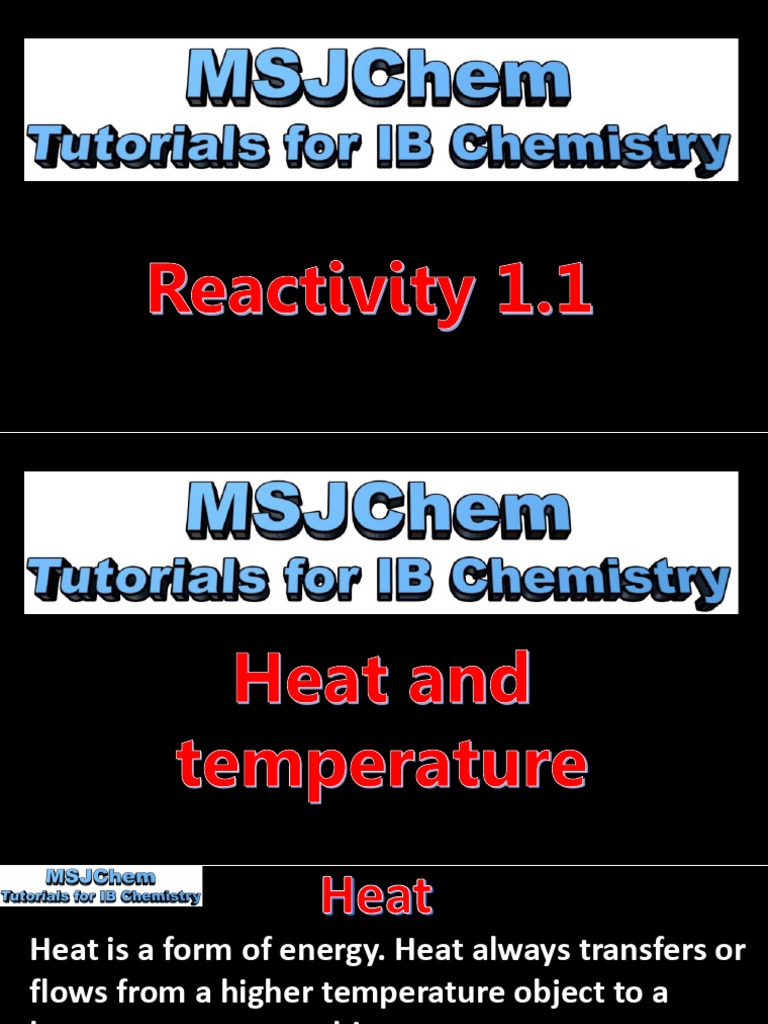 Reactivity 1.1 PowerPoint | PDF | Enthalpy | Chemical Reactions