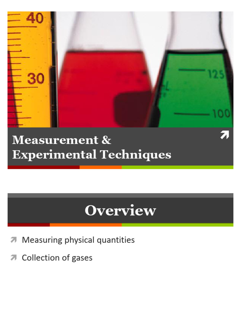 CHPT 1 Experimental Chemistry (Measurement & Collection of Gases ...