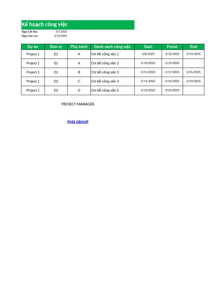 2. PMx.vn - Template-Lập tiến độ Gantt Schedule | PDF