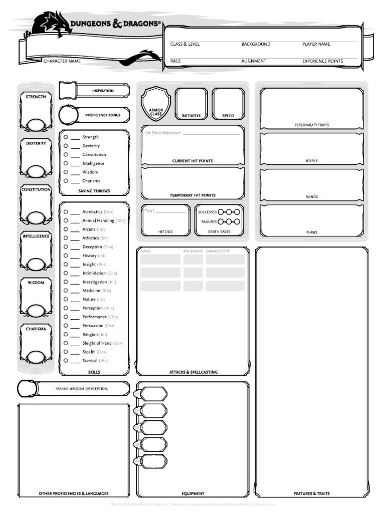 Dnd Character Sheet | PDF