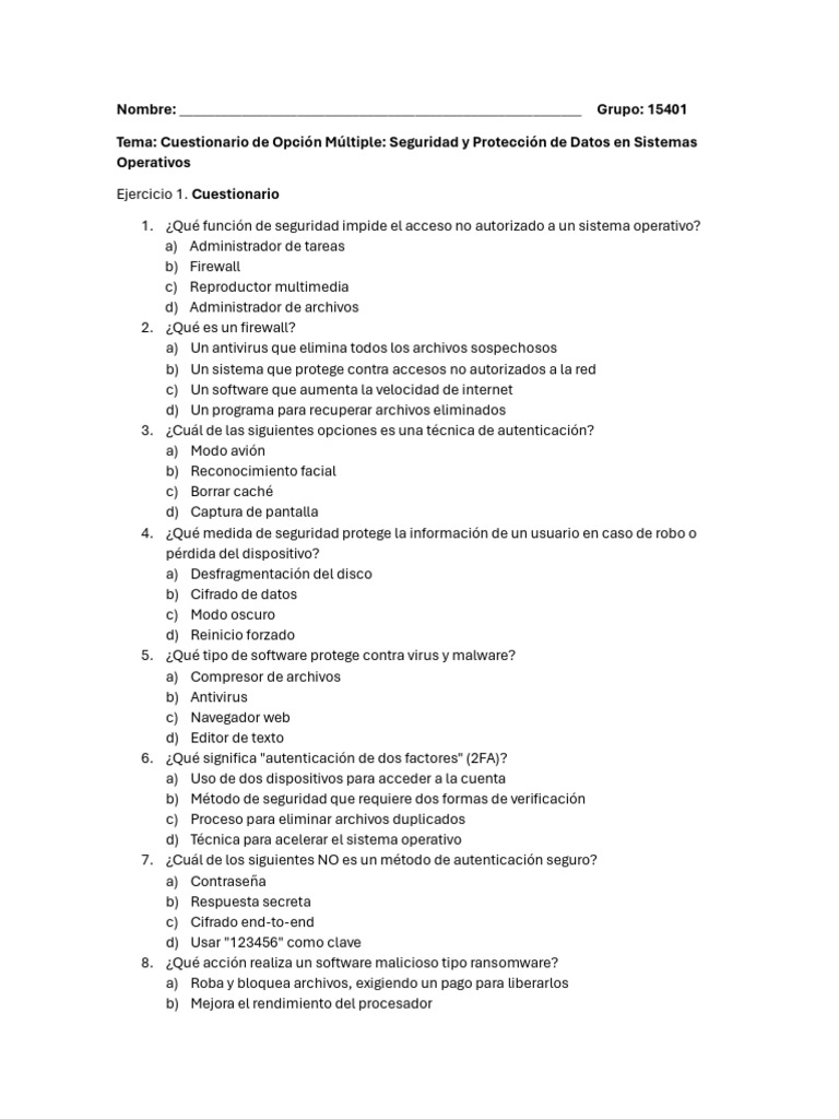 Cuestionario Ej1 | PDF