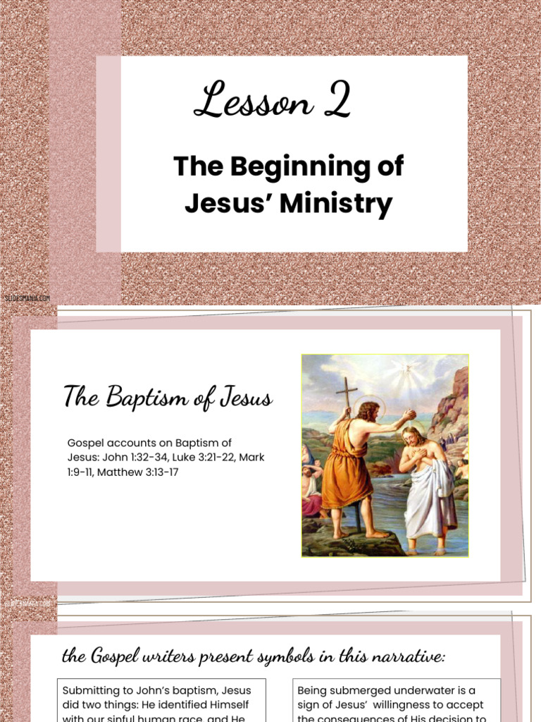 Jesus' Ministry: Baptism and Temptation Insights | PDF | Jesus | Salvation