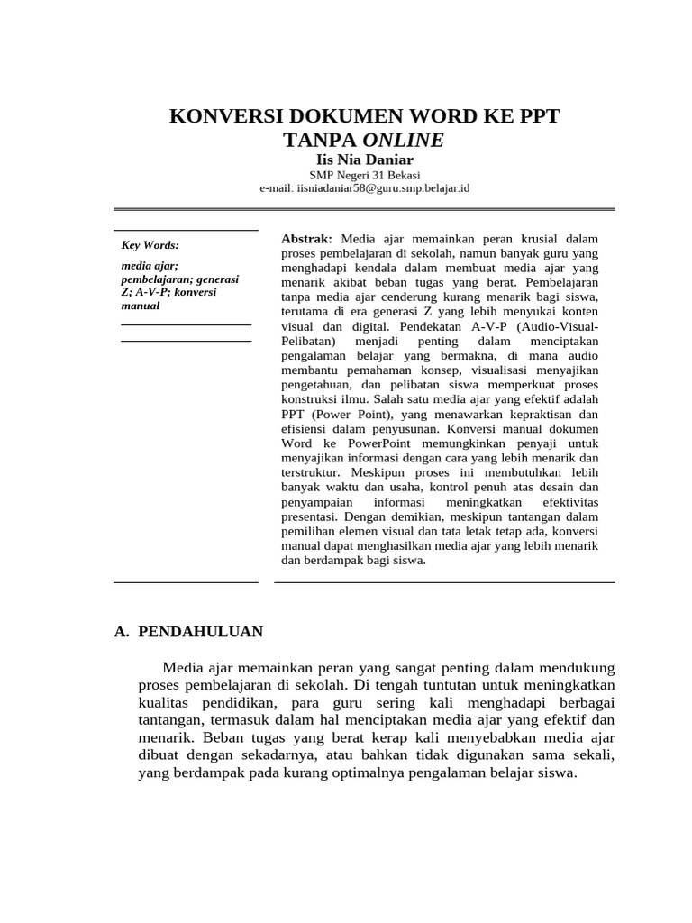Konversi Word ke PPT Manual untuk Guru | PDF