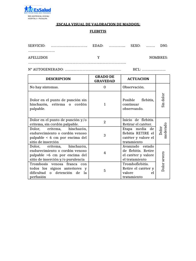 Escala Visual de Valoracion de Maddox | PDF | Medicina | Enfermedades y trastornos humanos