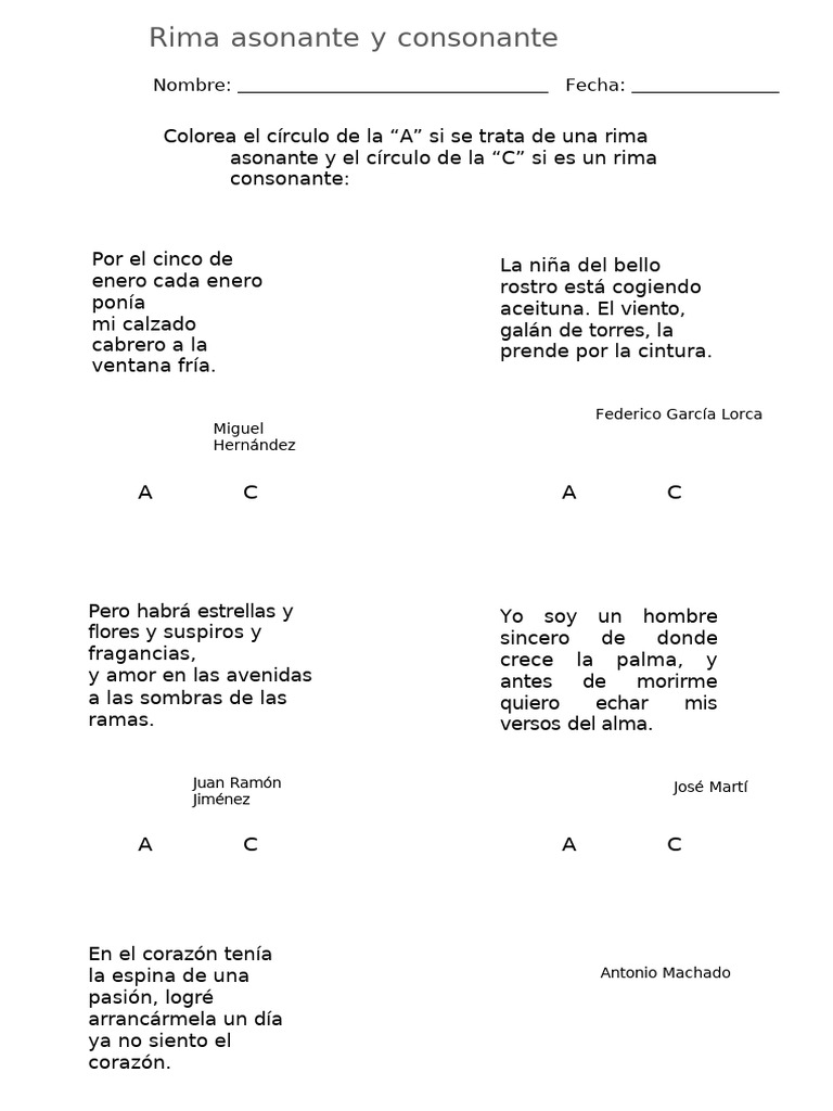 Rima Asonante o Consonante | PDF