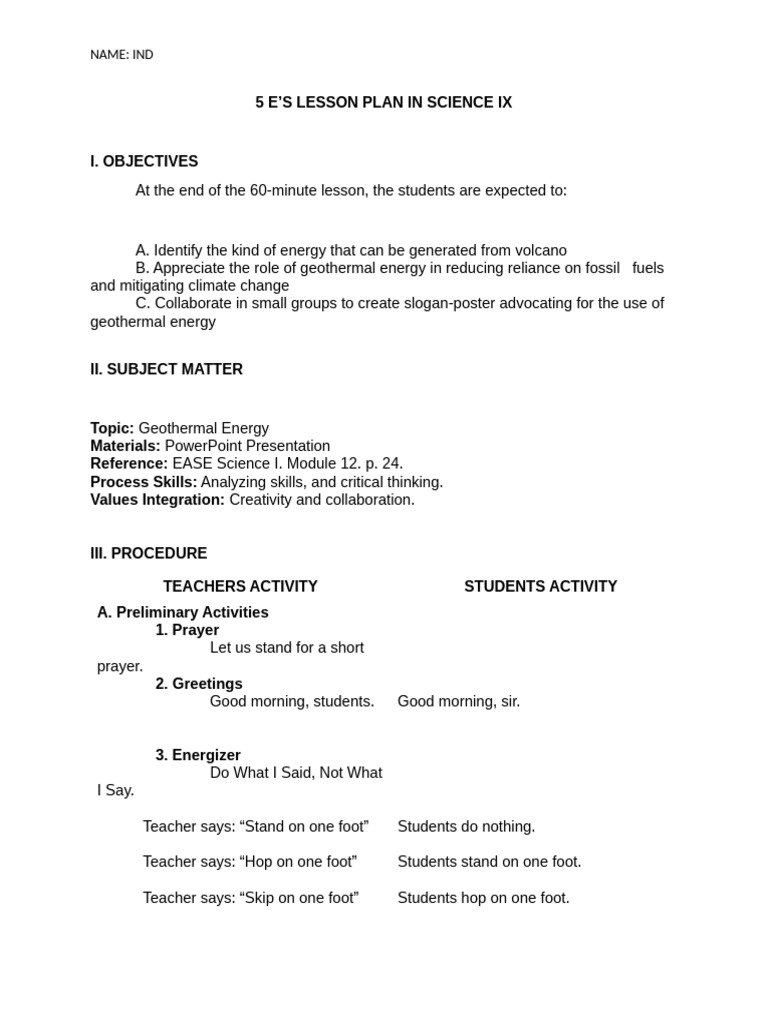 Geothermal Energy Lesson Plan for IX | PDF | Volcano | Types Of Volcanic Eruptions