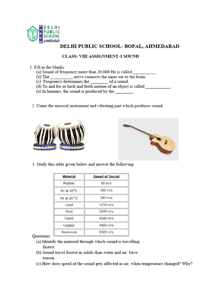 CH 10 Sound Assignment 1 | PDF | Sound | Noise