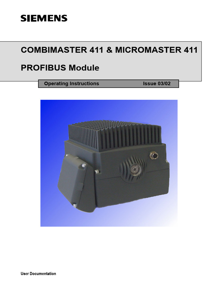 MICROMASTER 411 PROFIBUS Manual | PDF | Computing | Telecommunications