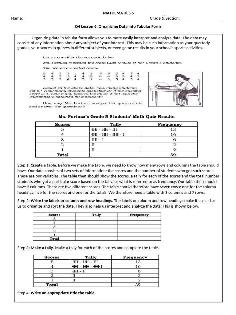 Organizing Data in Tabular Form | PDF