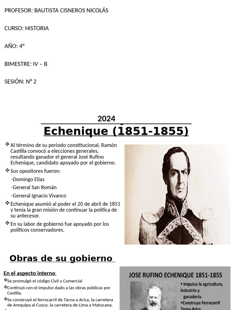 Gob. de José Rufino Echenique | PDF | Perú | América del Sur