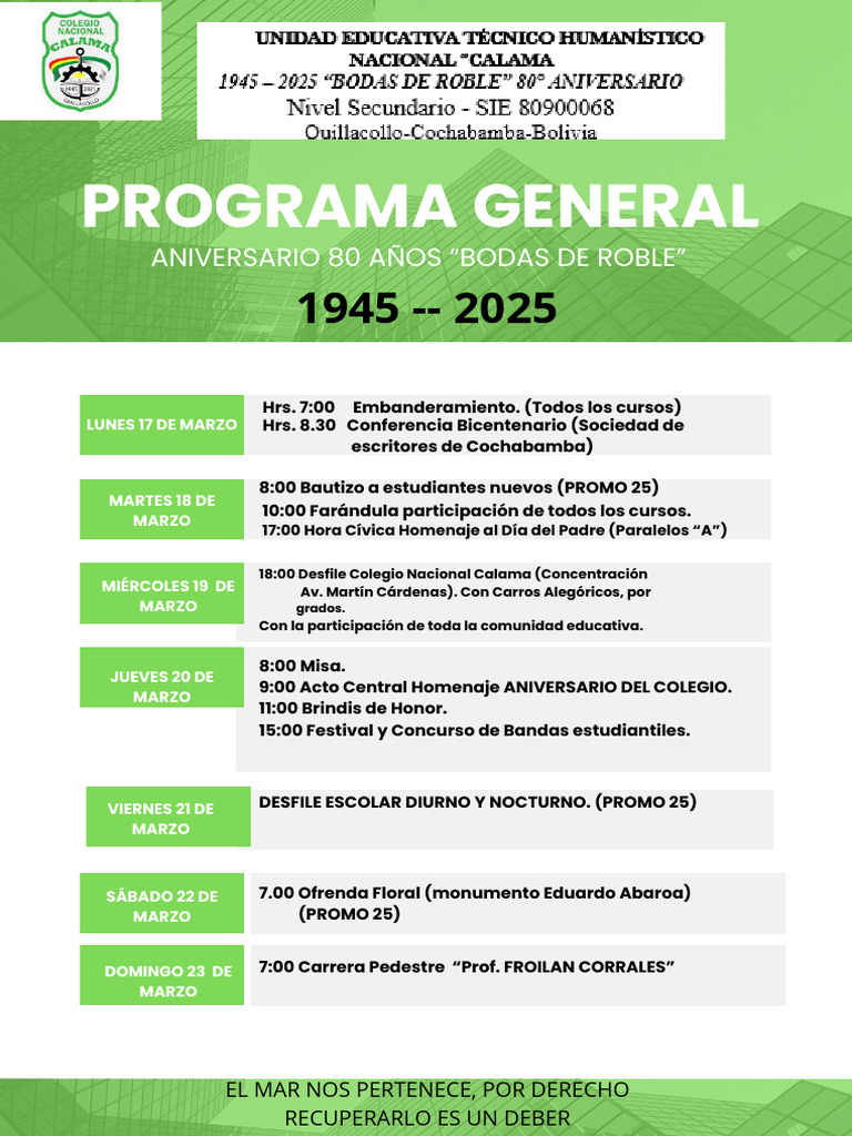 Programa Aniversario BODAS de ROBLE | PDF