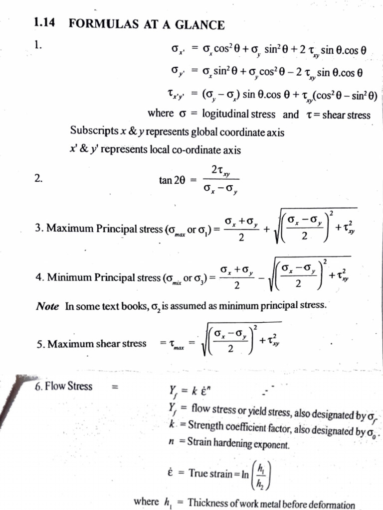 MFP Mod-1 Formulas | PDF