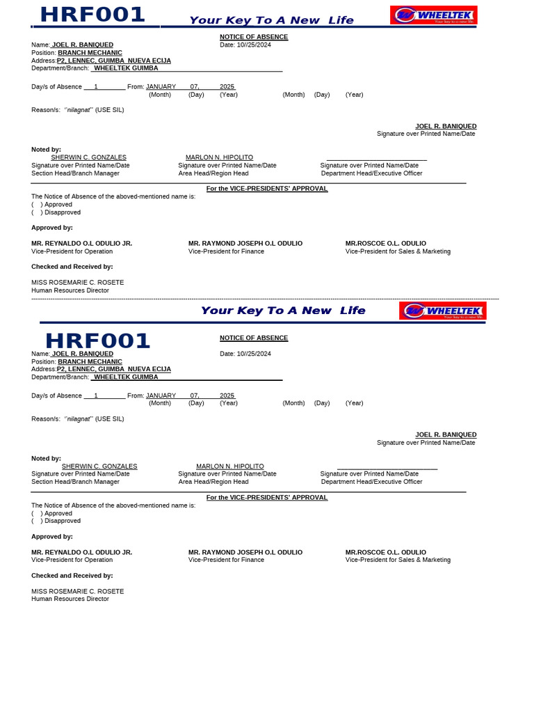 Leave Form | PDF