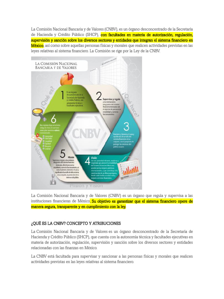 CNBV: Regulación del Sistema Financiero en México | PDF | Servicios ...