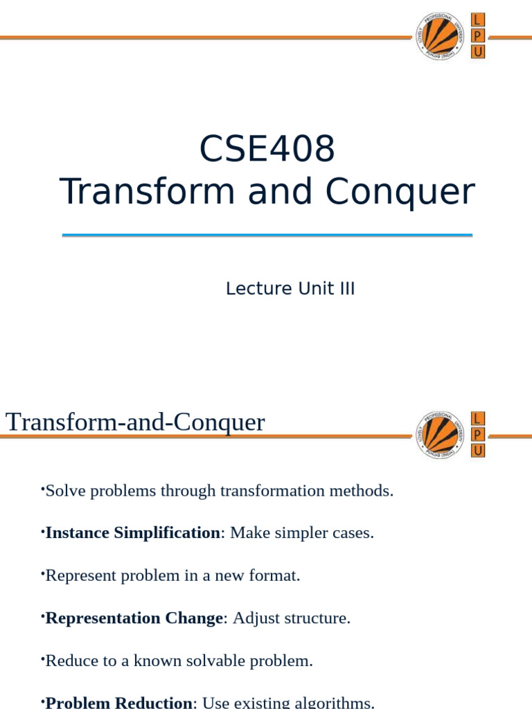 Lecture Transform And Conquer Pdf Algorithms And Data Structures 
