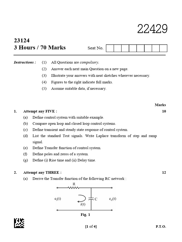 2023 Winter Question Paper (Msbte Study Resources) | PDF | Control Theory | Feedback