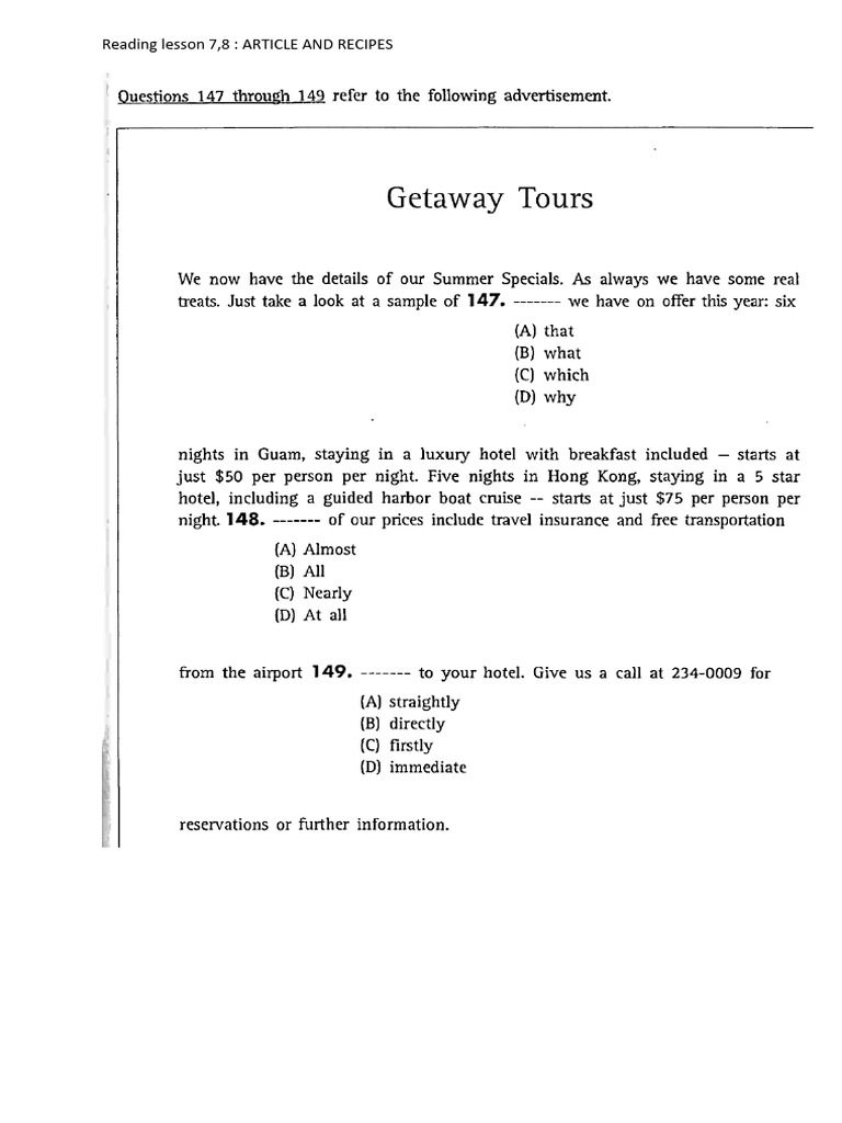 Article and Recipes for Lessons 7-8 | PDF