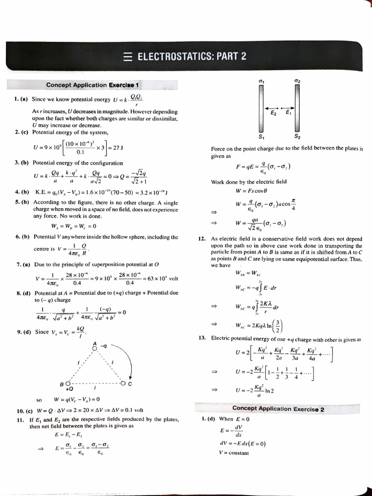 XII JEE Physics Sol 2 Electrostatics Part 2.8703527 | PDF | Electric Field | Force